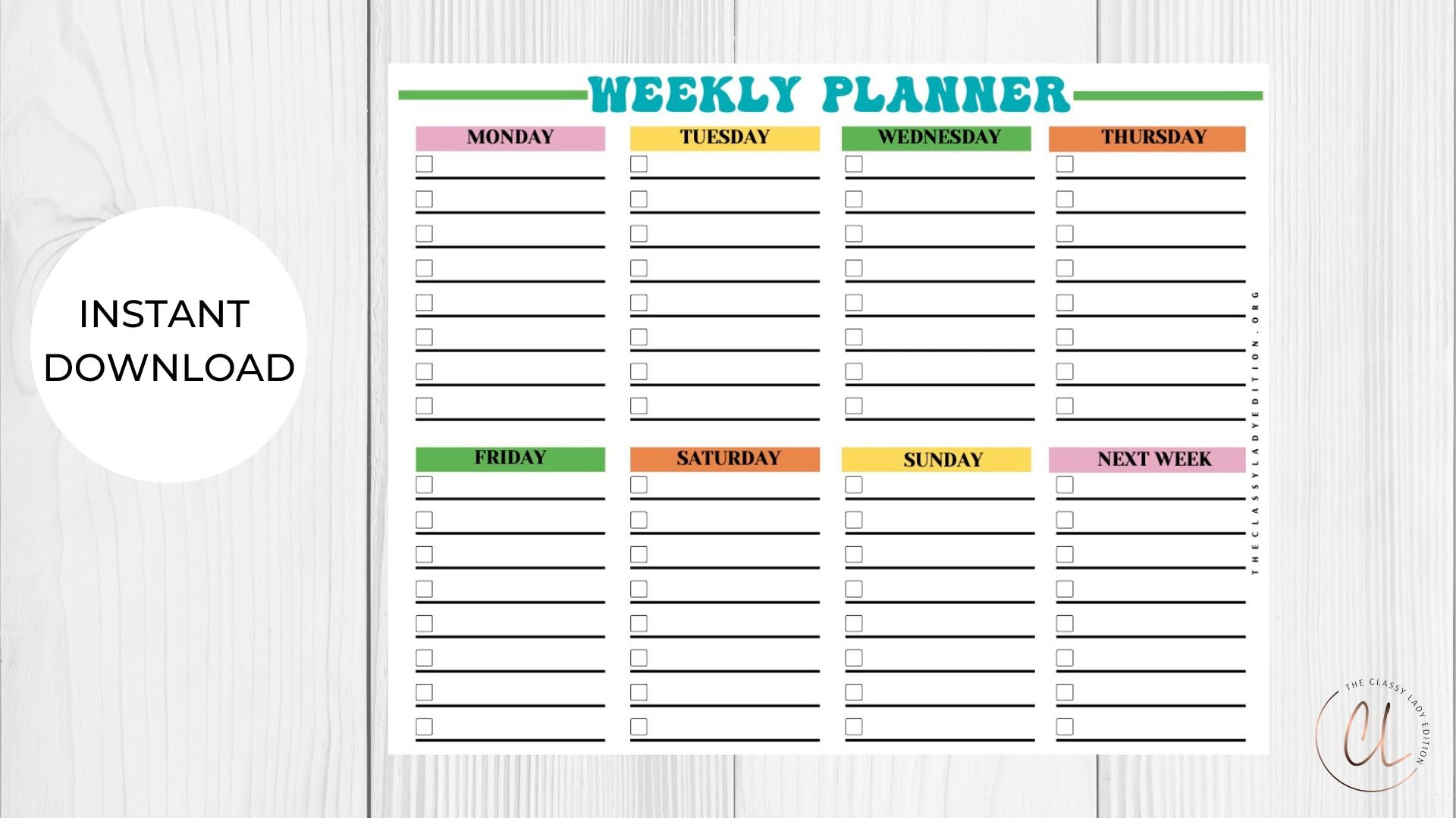 Weekly Planner – The Classy Lady Edition